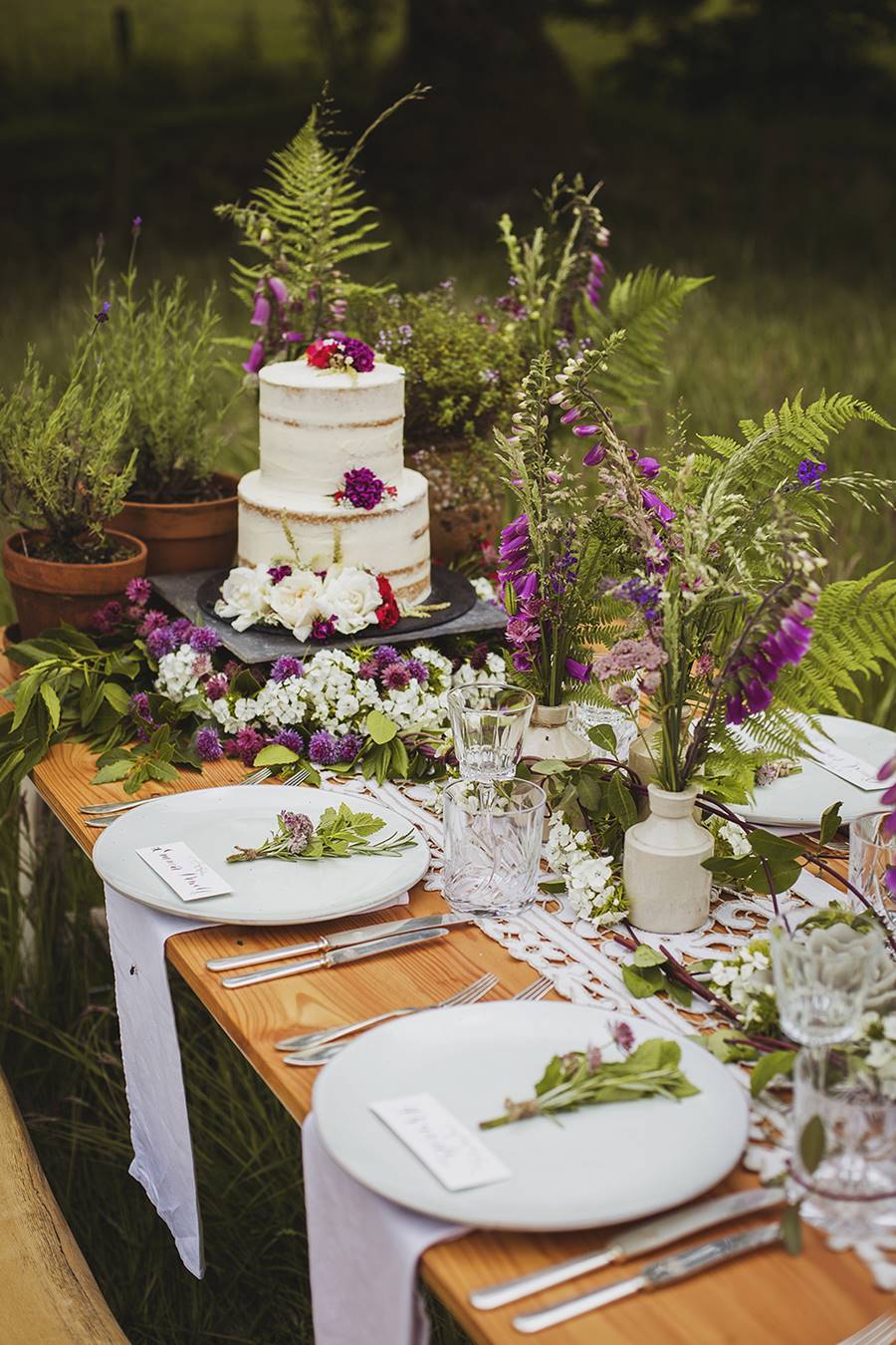 Wild Welsh summer wedding inspiration with foxgloves and ferns