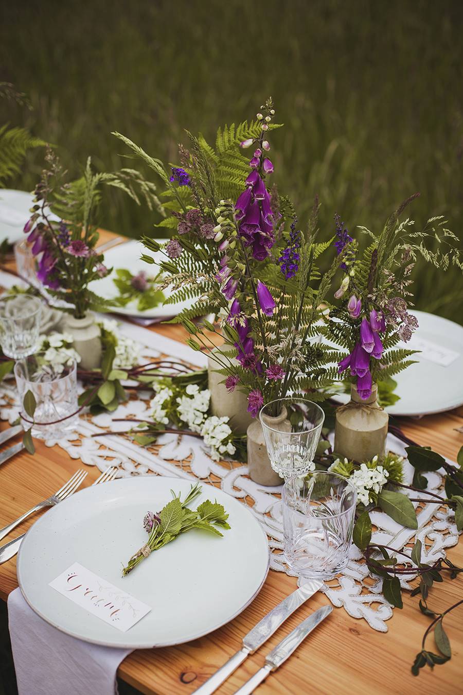 Wild Welsh summer wedding inspiration with foxgloves and ferns